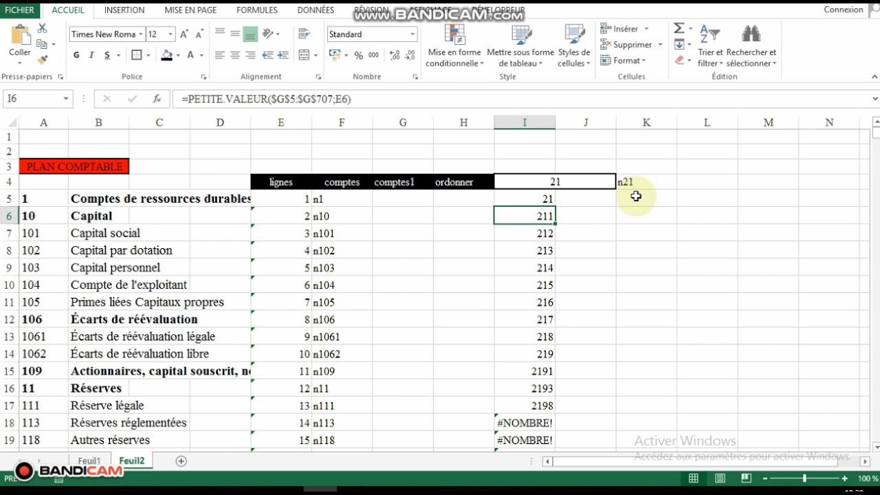 Excel : PLAN COMPTABLE SYSOAHDA avec filtre - YouTube