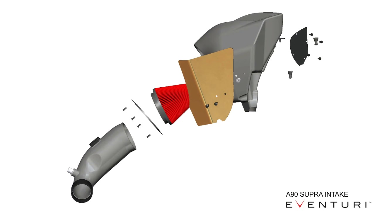 A90 Supra Eventuri Intake - CAD Animation - YouTube