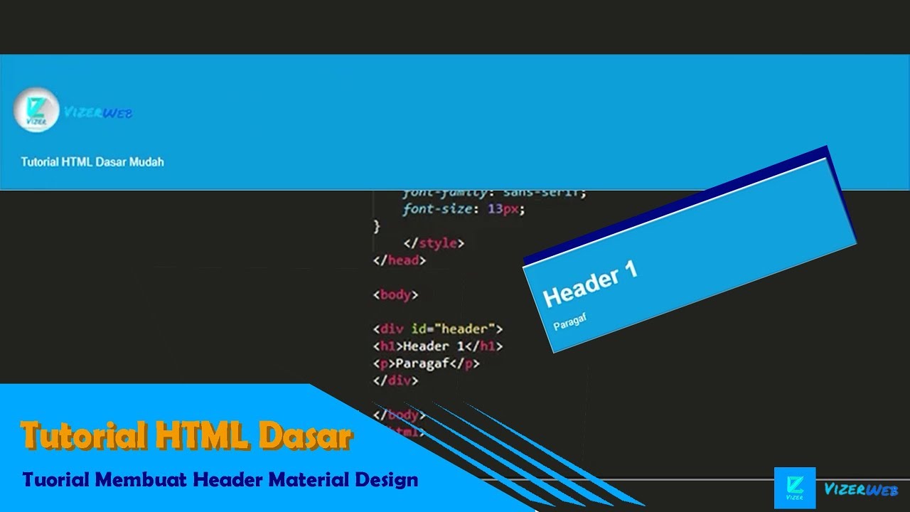 Tutorial Membuat Header Simple Material Design - Belajar HTML #3 - YouTube