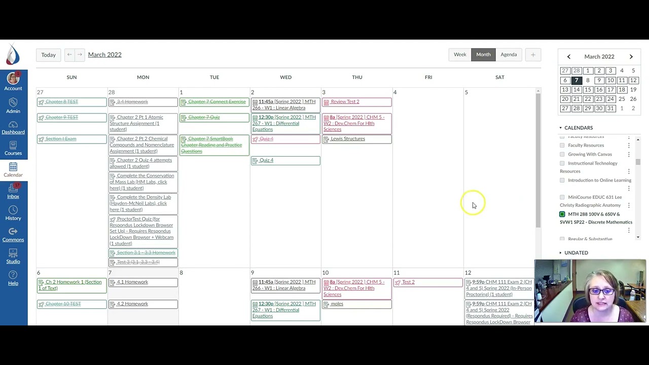 Canvas Accessibility Tutorial: Managing the Canvas Calendar - YouTube