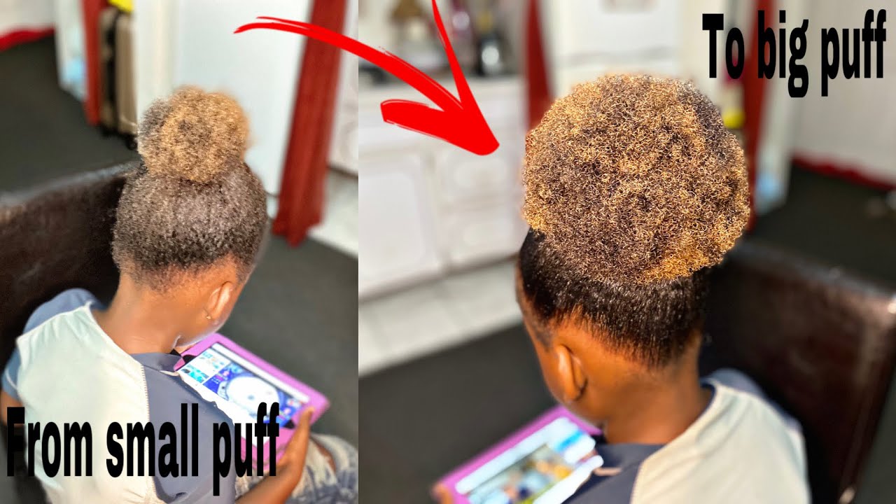 How to: make your small puff look bigger/ easy natural hair styles ☺️ ...