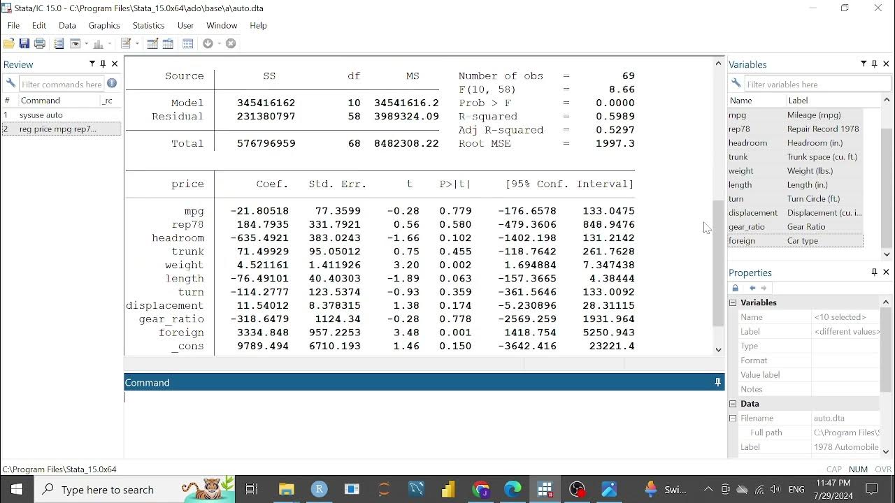 Detecting Multicollinearity In Data Using Stata Youtube