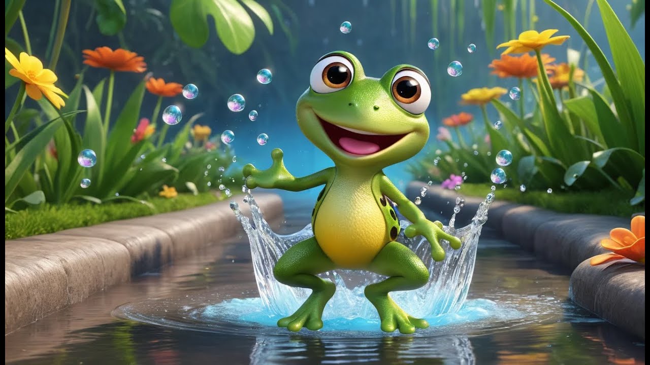 Hop Like a Frog in the Rain | Fun Action Rhyme for Kids | Rainy Day ...
