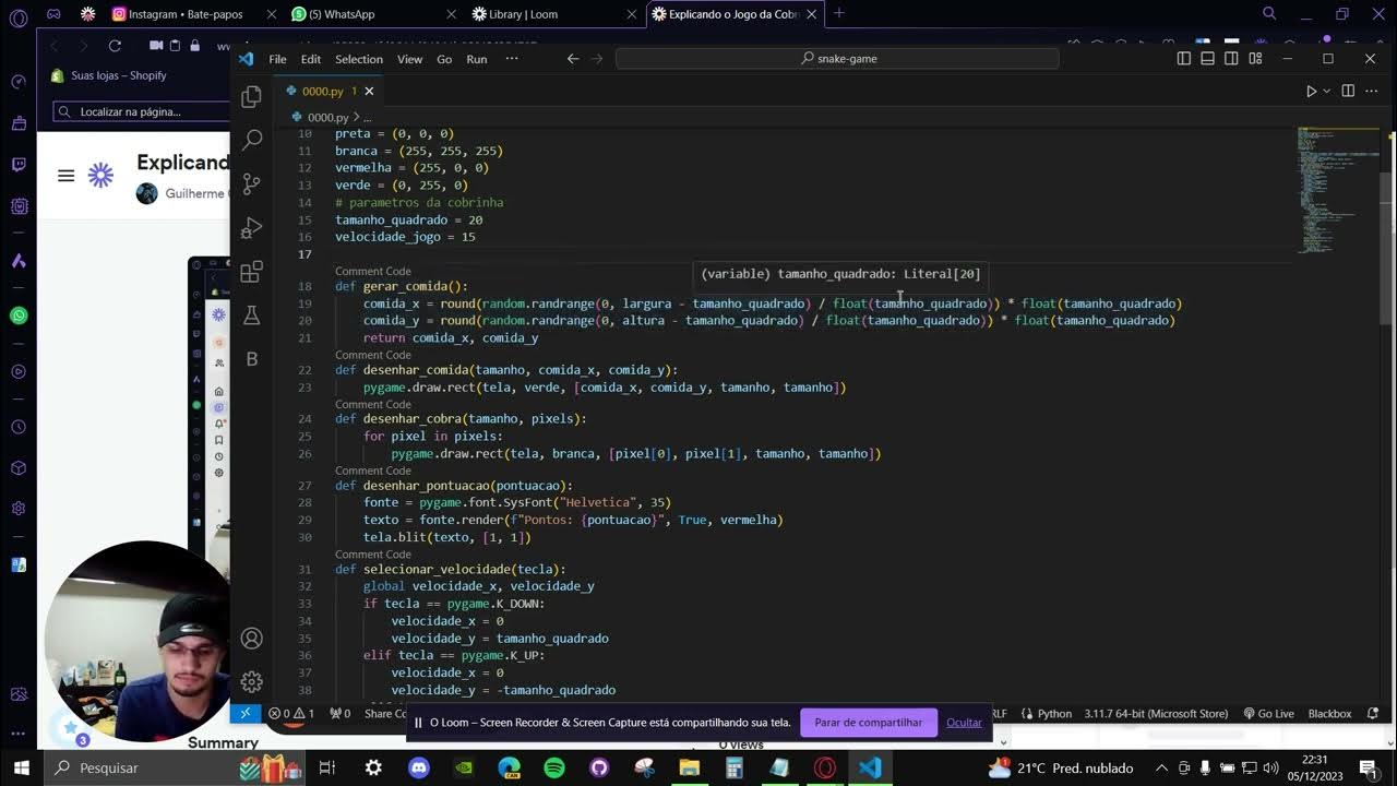 Explicando o Jogo da Cobrinha em Python 🐍 - YouTube