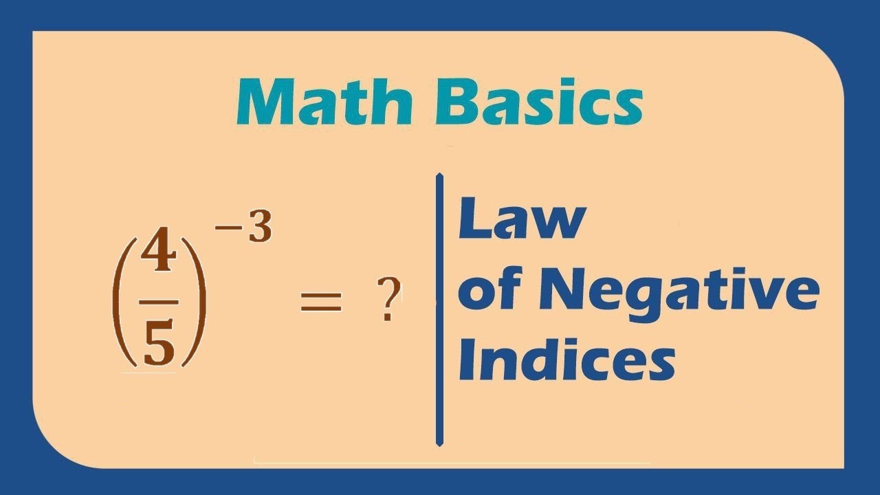 Law of Negative Indices | Easy Explanation with Examples - YouTube
