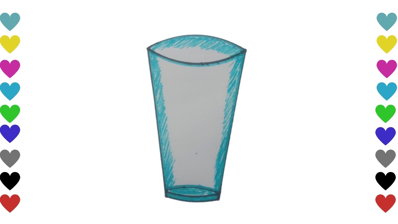 how to draw glass step by step | glass drawing very easy | water glass ...