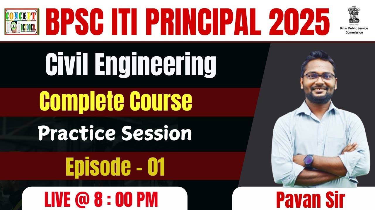 BPSC ITI Vice Principal 2025 | General Engineering | Civil Engineering ...
