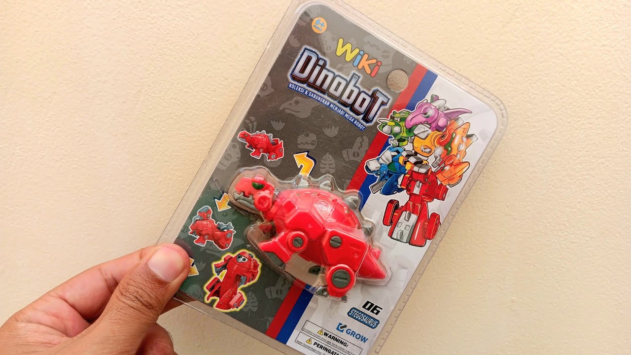 #unboxing mainan robot dyno stegosaurus wiki dinobot - YouTube