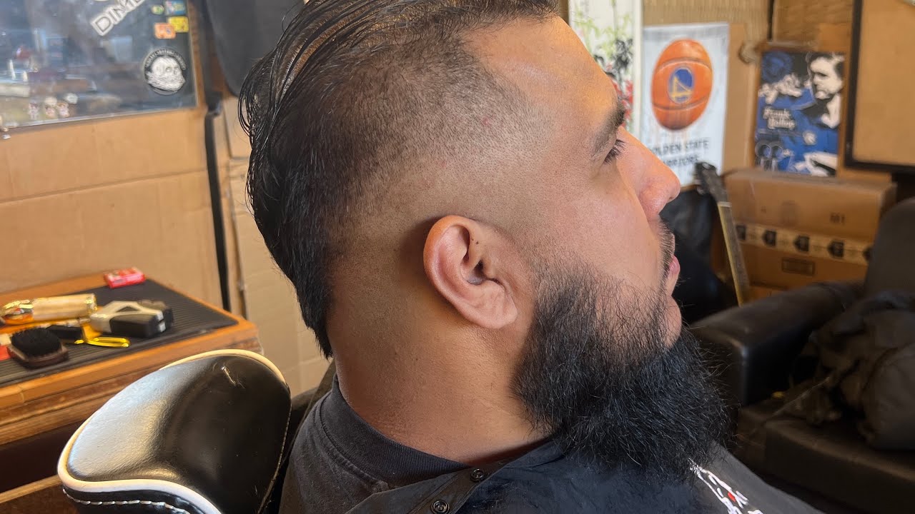 How to do a fro hawk skin fade- with a slick back finish - YouTube