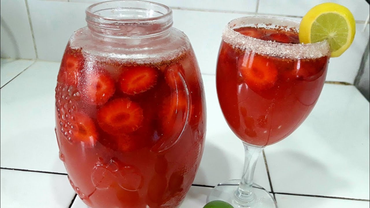 Limonada con Fresa - ¡Agua fresca! 🍋🍓Deliciosa y refrescante. (paso a ...