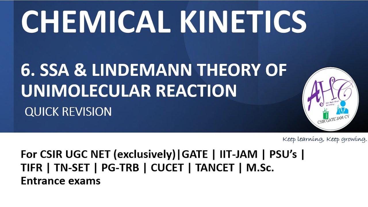 STEADY STATE APPROXIMATION & LINDEMANN THEORY OF UNIMOLECULAR ...