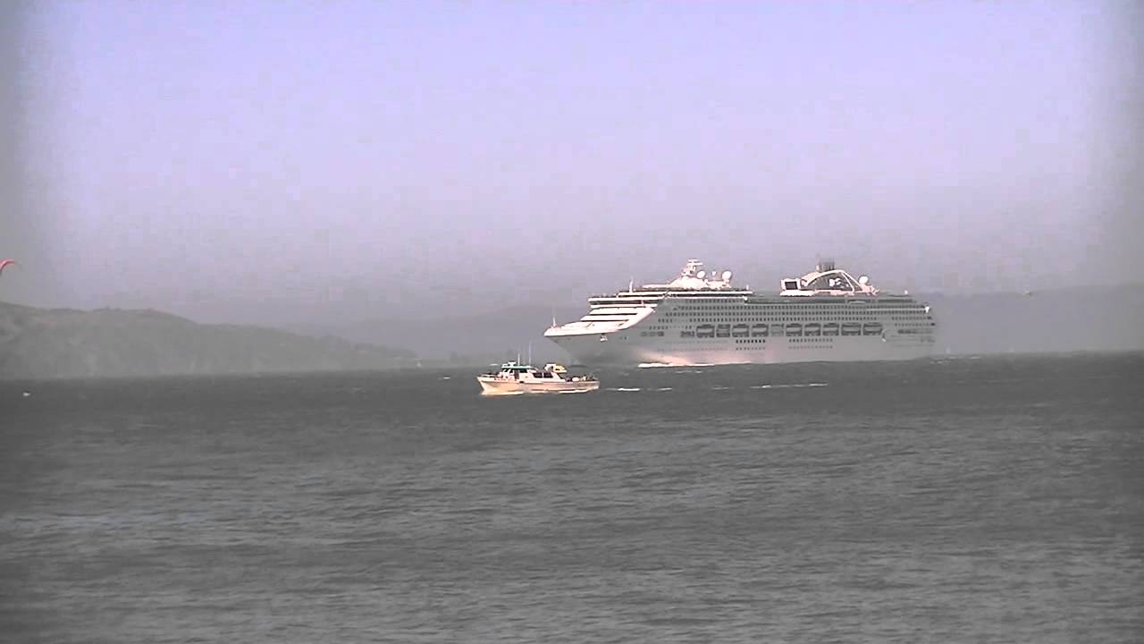 cruise ship sailing under Golden Gate Bridge - YouTube
