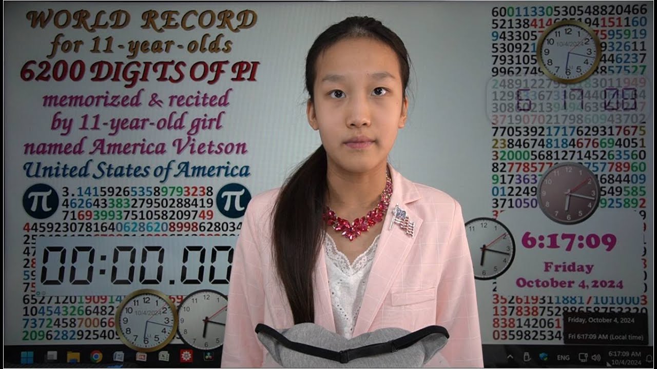6200 Digits of Pi World Record for 11-year-olds memorized and recited ...