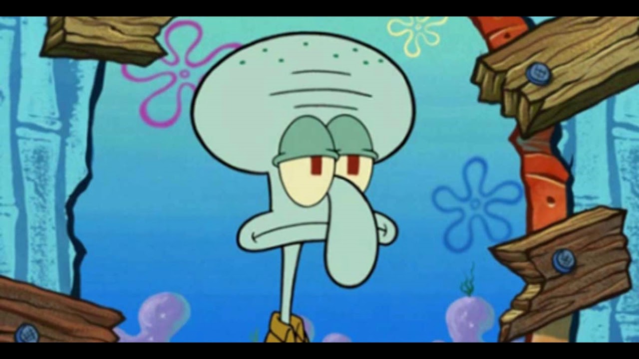 Squidward walking for 10 minutes without annoying tock sound - YouTube