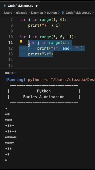 Creación de Patrones Triangulares y Animaciones con Asteriscos en #python #pythontutorial # ...