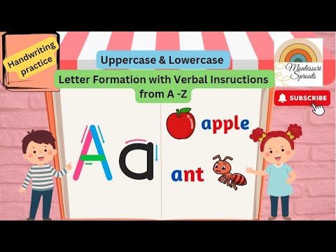 Handwriting practice from A to Z with verbal instructions - YouTube