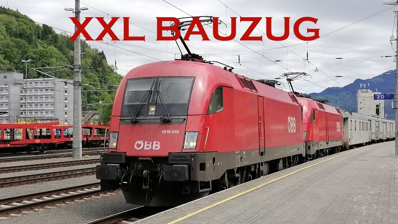 ÖBB Bahnhof Feldkirch: XXL Bauzug mir 2x RH1016, IC 118 mit GreenPoints ...