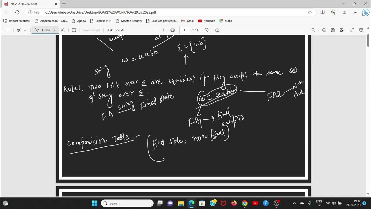 EQUIVALENCE OF TWO FINITE AUTOMATA||CONSTRUCTION OF NFA||EXAMPLES - YouTube