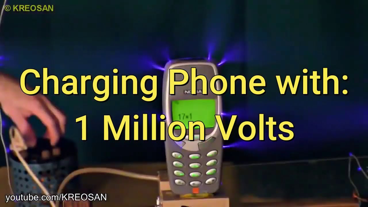 Guy charges Nokia phone with 1 Million Volts - YouTube