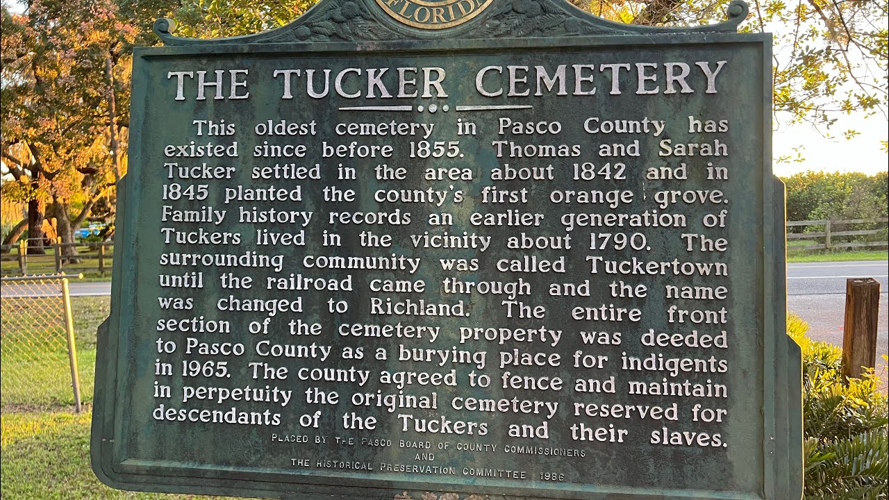 Tucker Cemetery Pasco County Florida. - YouTube