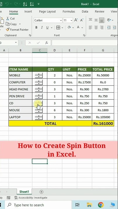 How to Create a Spin Button in Microsoft Excel. #excel #msexcel #exceltips #shorts - YouTube