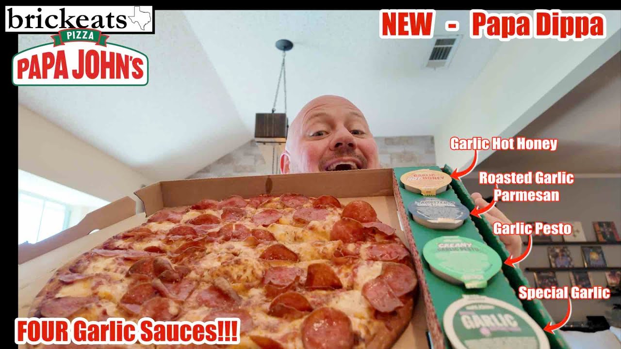 Papa John’s NEW Papa Dippa Pizza 🍕🧄 – Garlic Lovers DREAM Review! - YouTube