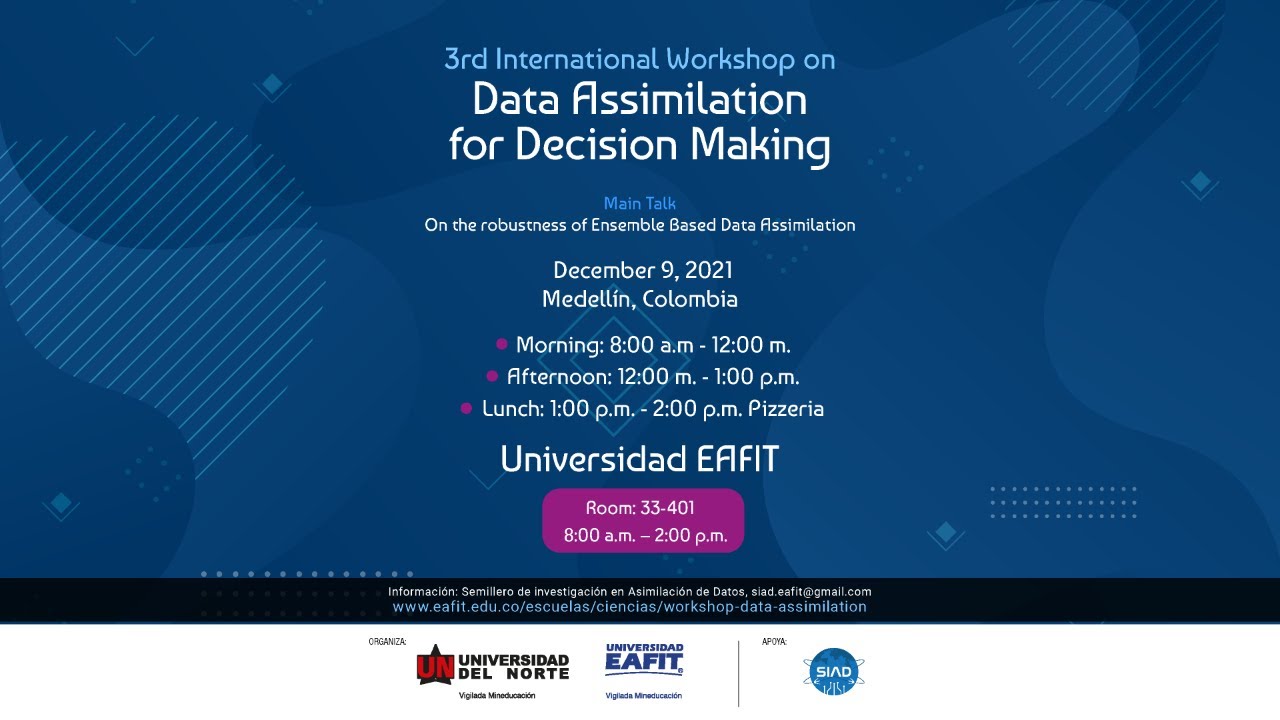 3rd International Workshop on Data Assimilation for Decision Making ...