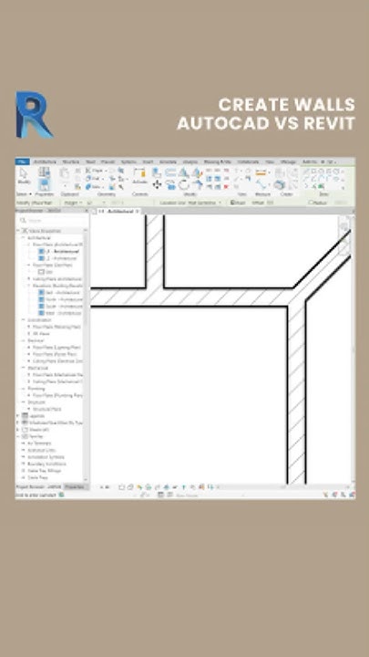 Create walls | AutoCAD vs Revit | Revit Tutorials - YouTube