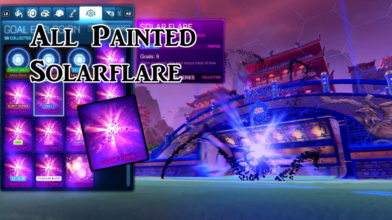 Rocket League: *All Painted Solarflare* | Set Showcase - YouTube