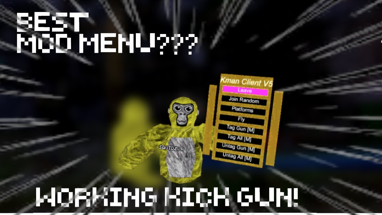 BEST GORILLA TAG MOD MENU....? ┃*WORKING KICK GUN* ┃Gorilla Tag Mods ...