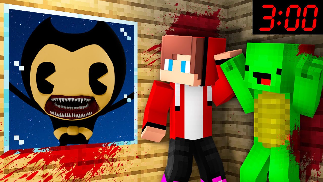 Why BENDY TAPES Attacked Mikey and Jj at 3:00 AM in minecraft !? - Maizen - YouTube