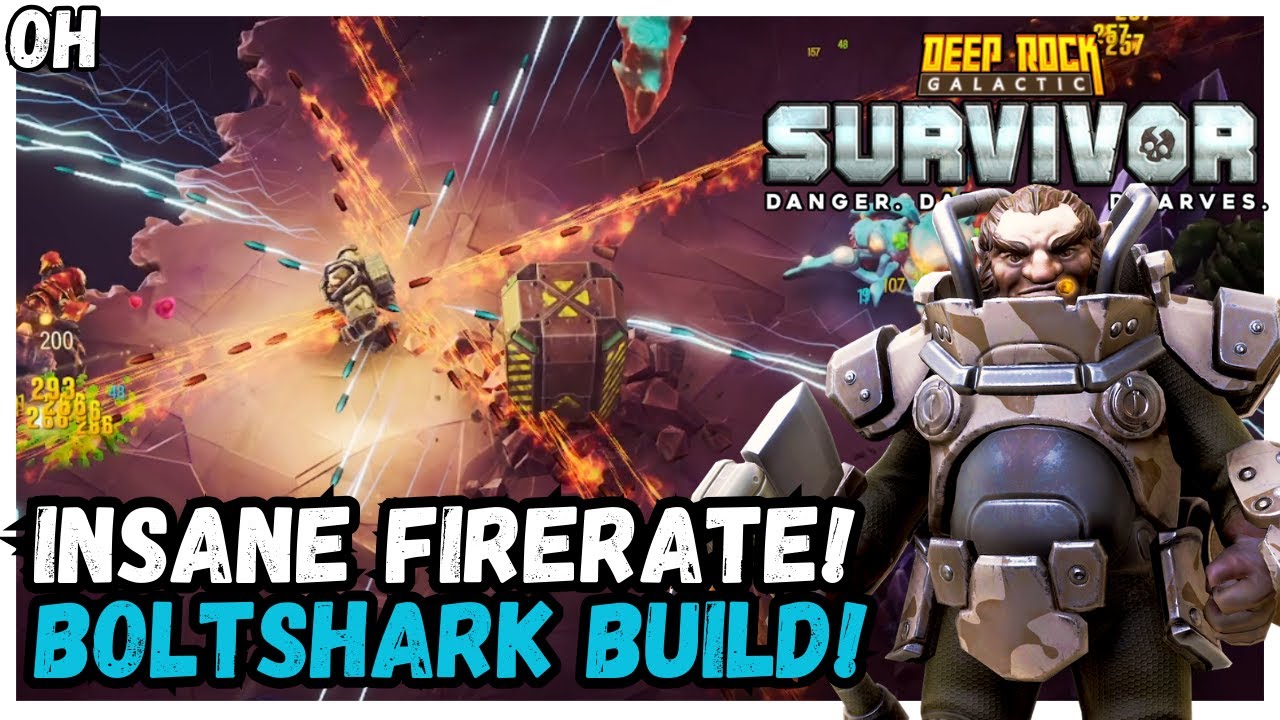 INSANE Firerate Boltshark Build! Deep Rock Galactic Survivors! - YouTube