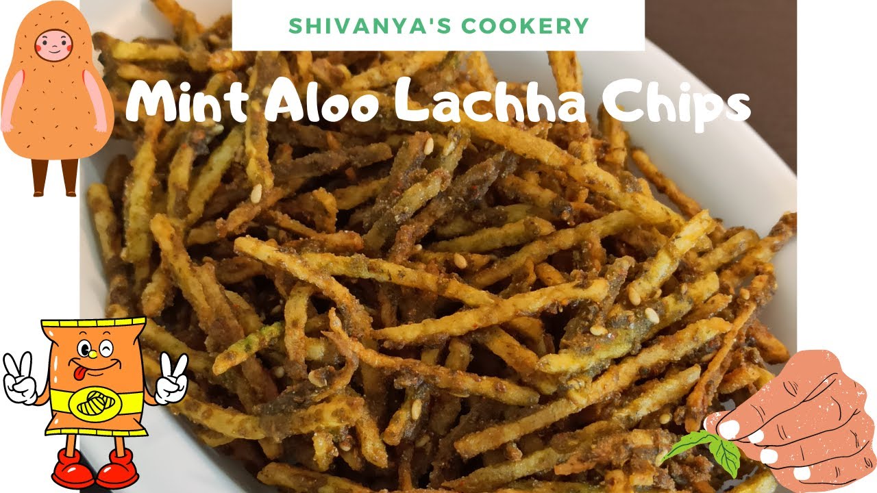 Mint Aloo Lachha Chips Recipe | Mint Potato Finger Chips | Quick Crispy ...