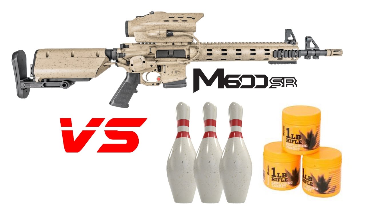 Tracking Point M600 5.56 Rifle vs Bowling Pins/Sonic Boom 1lb Exploding ...