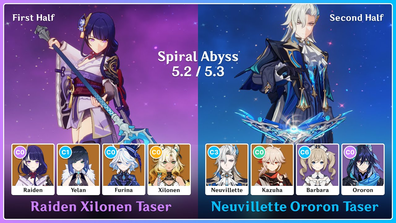 Raiden Furina Xilonen Taser | Neuvillette Ororon Taser [Spiral Abyss 5. ...