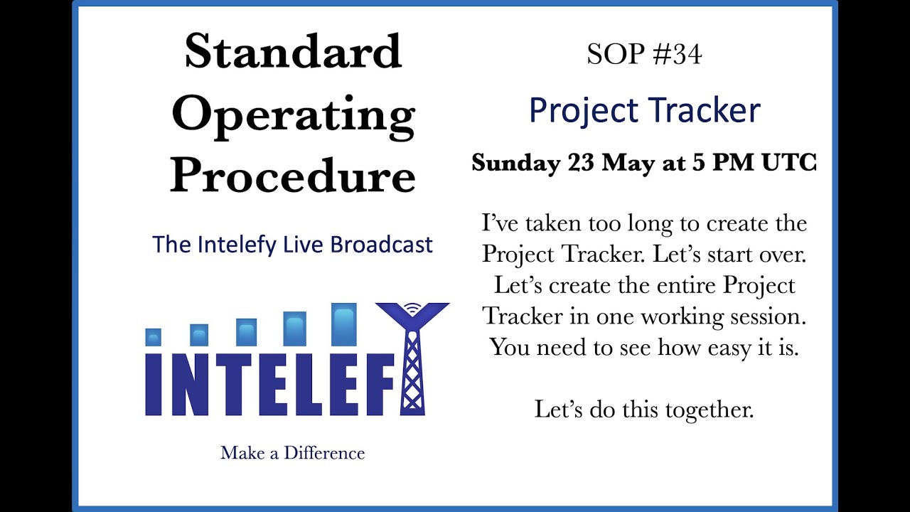SOP #34 - A complete Project Tracker All In One Episode - YouTube