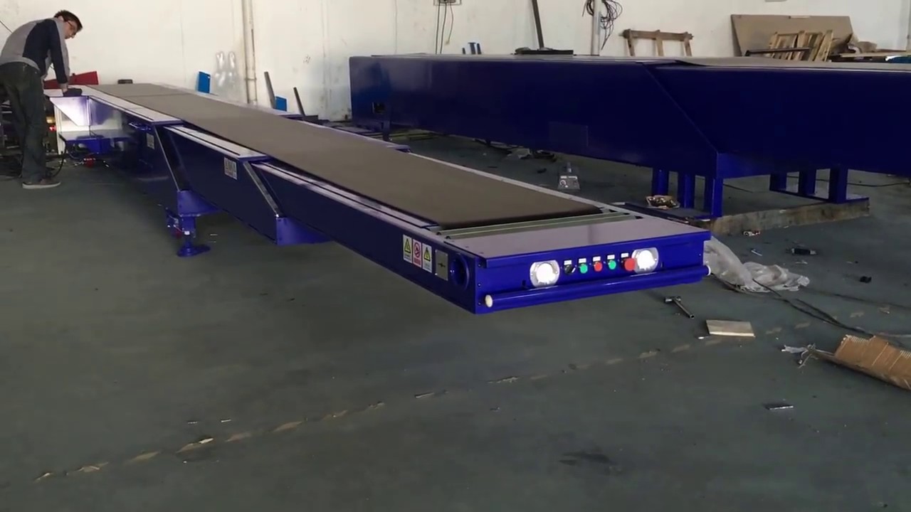 20 & 40ft Container Loading Unloading Telescopic Belt Conveyor - YouTube