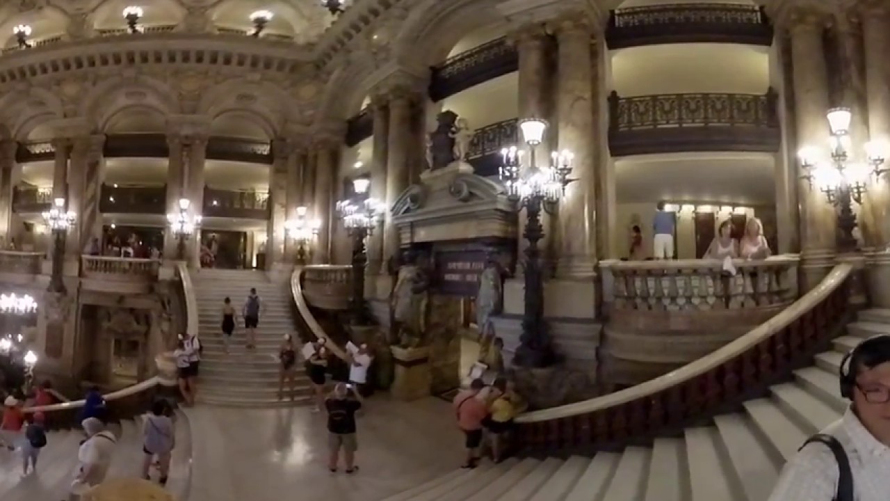 Palais Garnier Opera house grand staircase from below - 360 video - YouTube