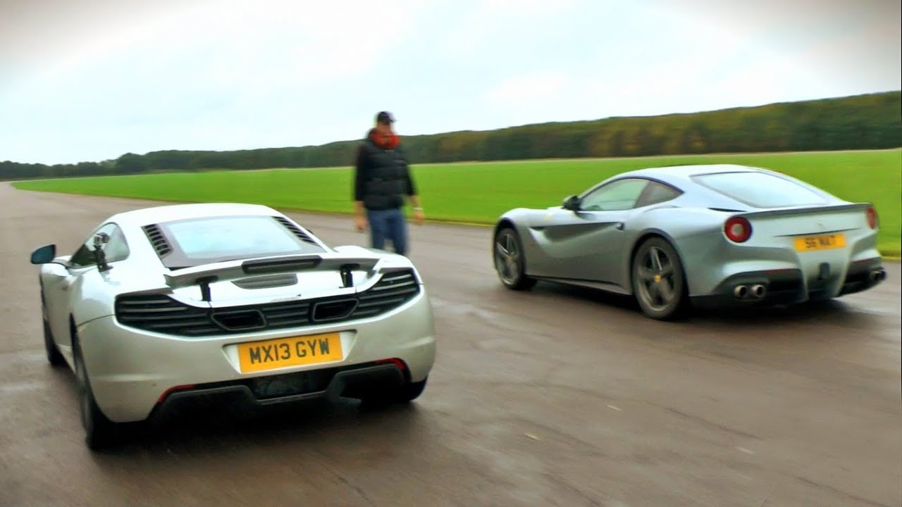 Ferrari F12 Berlinetta vs. McLaren MP4-12C! - (Drag race) - YouTube