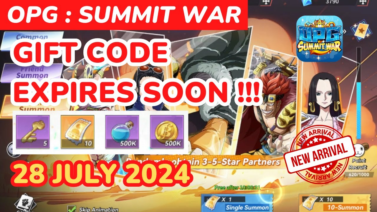 GIFT CODE : 28 JULY 2024 - HURRY BEFORE EXPIRES | OPG: SUMMIT WAR - YouTube