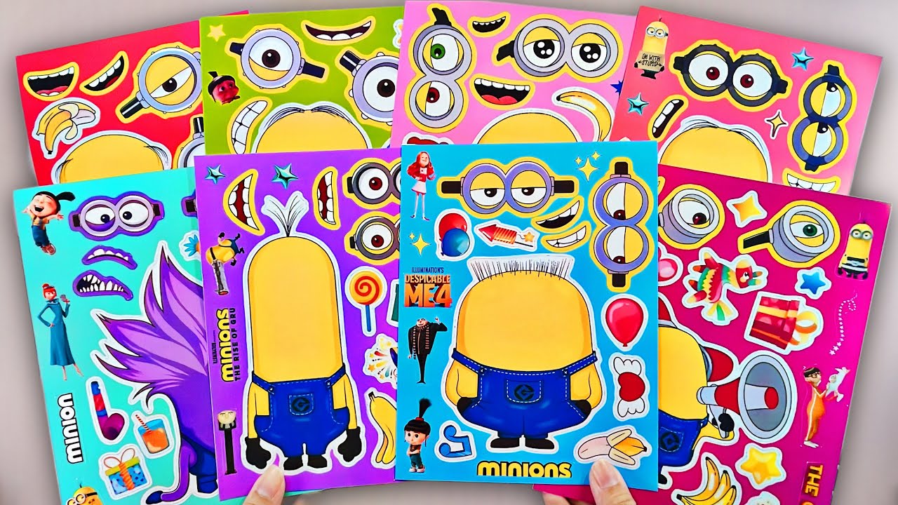 🌈PaperDIY🌈 Despicable Me 4 Movie DIY Sticker Book with Dave, Ron, Jerry ...