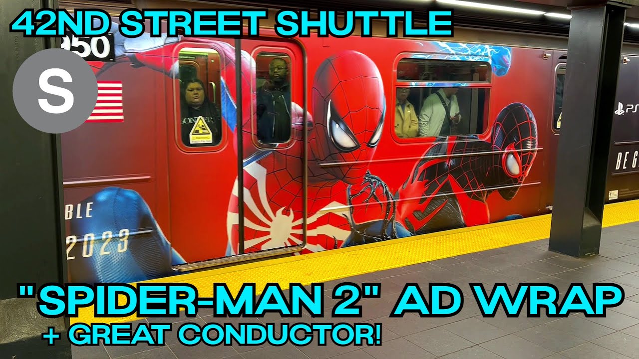 NYC Subway: "Spider-Man 2" ad wrap on the 42nd Street Shuttle with an ...