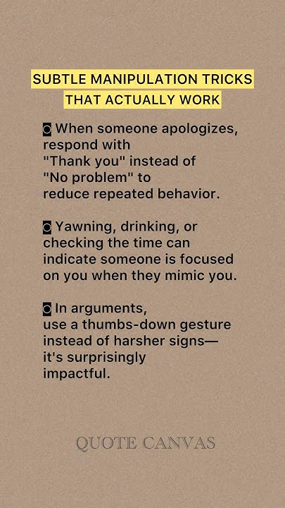 Subtle manipulation tricks that actually work. - YouTube