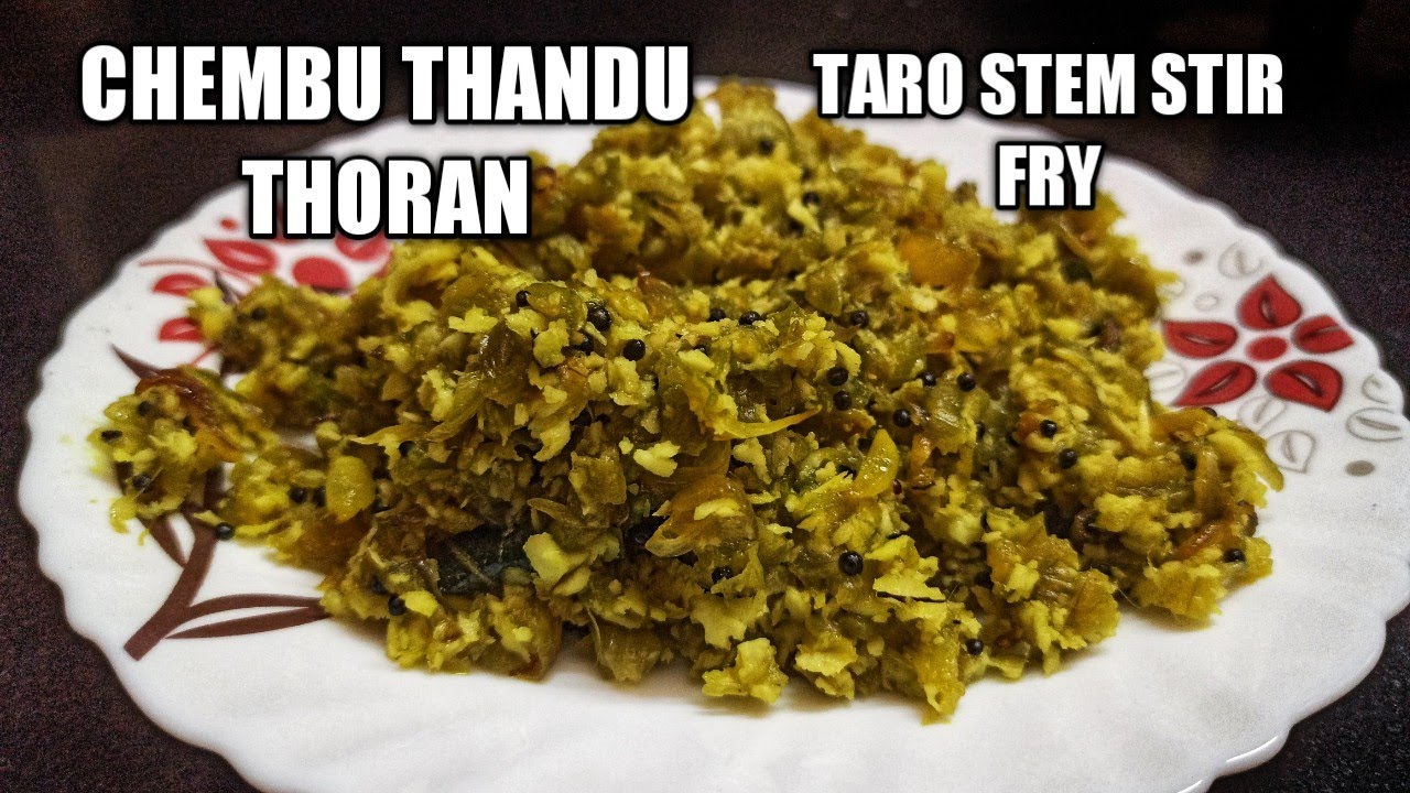 ചേമ്പ്തണ്ട് തോരൻ| CHEMBU THANDU THORAN | TARO STEM STIR FRY | SAVOUR ...
