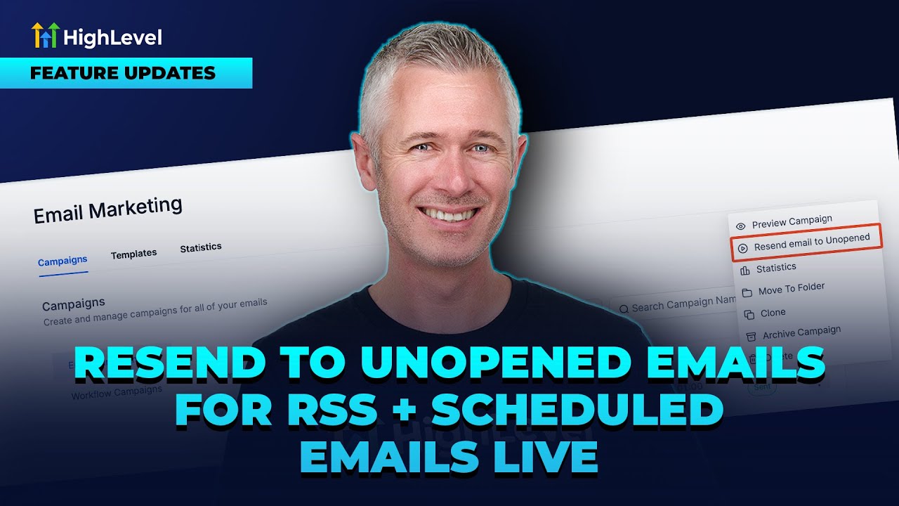 Resend to Unopened Emails for RSS + Scheduled Emails Live - YouTube
