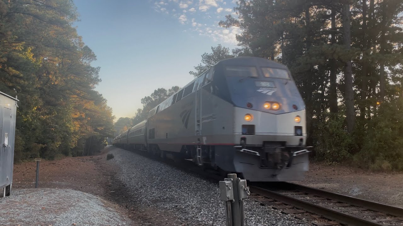 AMTRAK Carolinian Train comes through Durham, North Carolina! - YouTube