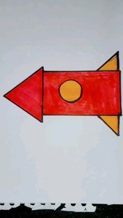 How to draw rocket with 2D shapes/2D shapes drawing ideas for kids# ...