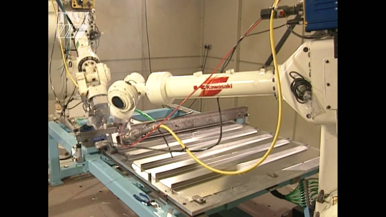 Laser welding an aluminium stiffened fuselage skin - YouTube