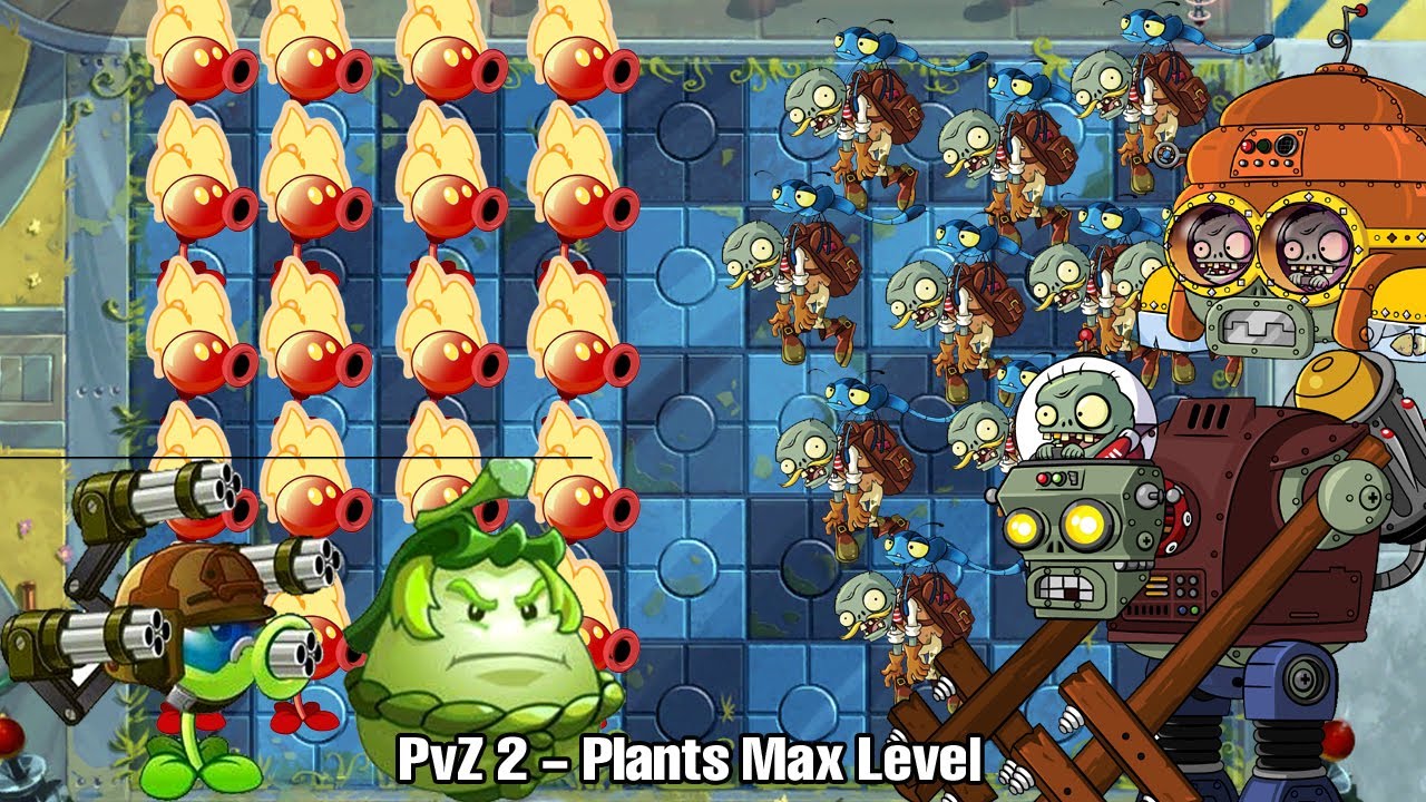 pvz 2 far future - Plants Max Level vs Zombies - YouTube