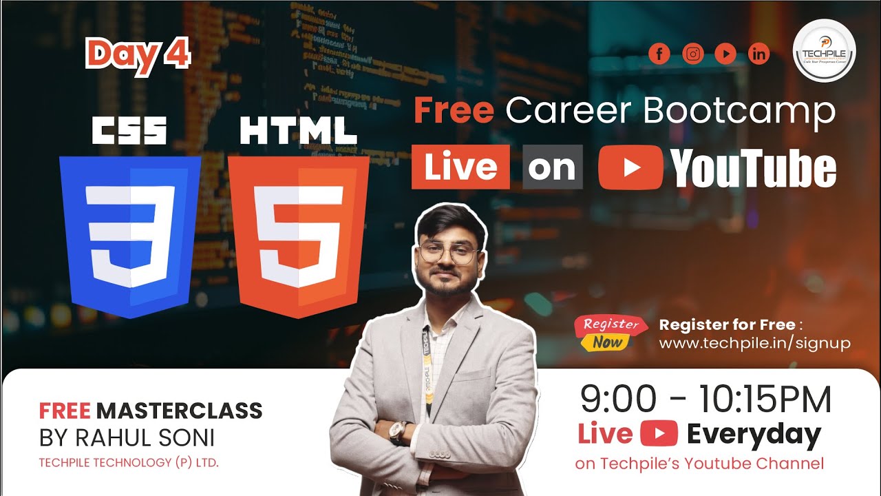 Free HTML & CSS Career Bootcamp - Day 4 - YouTube